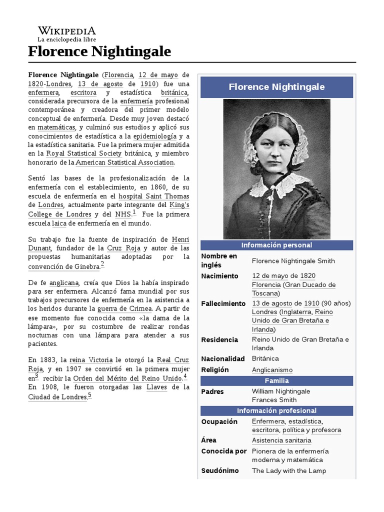Legado de Florence Nightingale | PDF | ruiseñor de Florencia | Enfermería