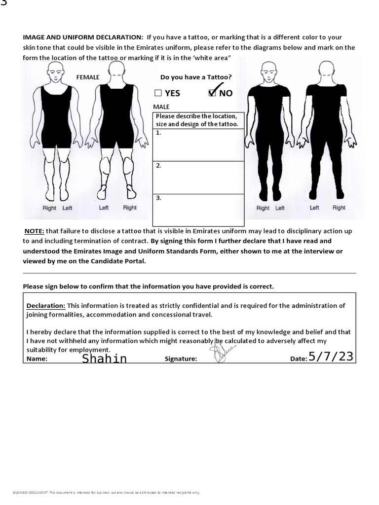 Image and Uniform Declaration | PDF