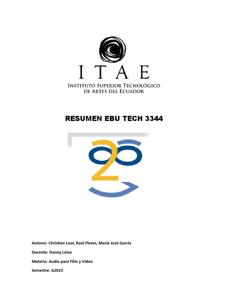 RESUMEN EBU TECH 3344 - Grupo2 | PDF | Televisión | Radiodifusión