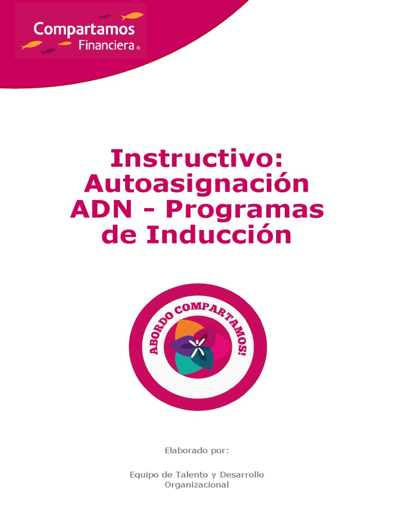 Instructivo Autoasignación ADN - Programas Inducción 2023 | PDF | Crecimiento personal y profesional