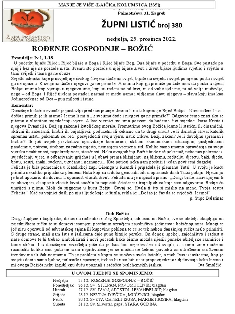 Zupni Listic 380 | PDF