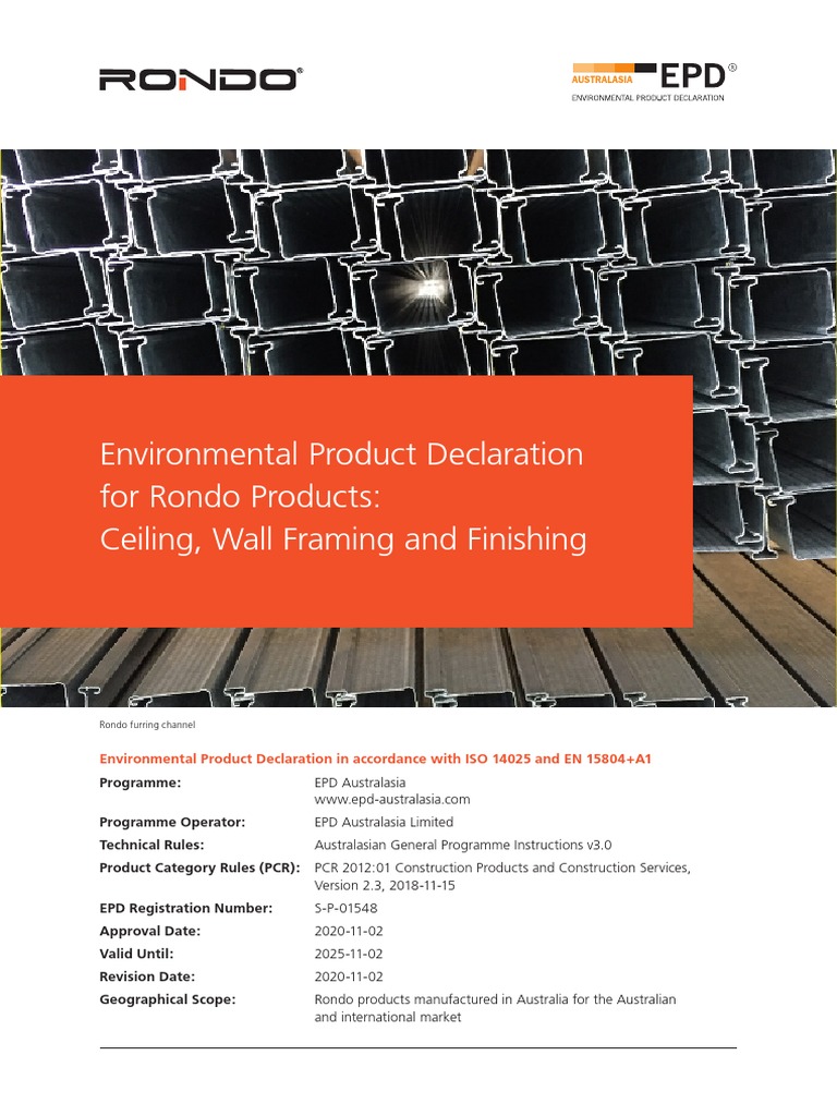 EPD SP01548 Rondo | PDF | Building Materials | Secondary Sector Of The ...
