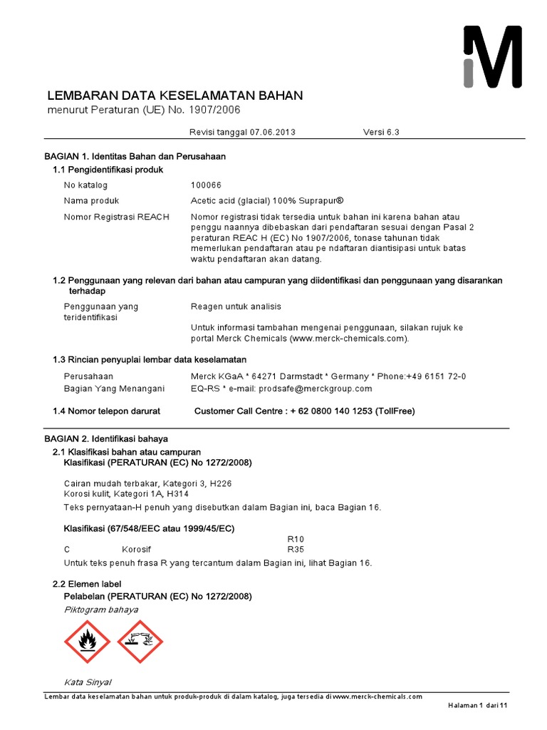 Acetic Acid Glacial MSDS | PDF