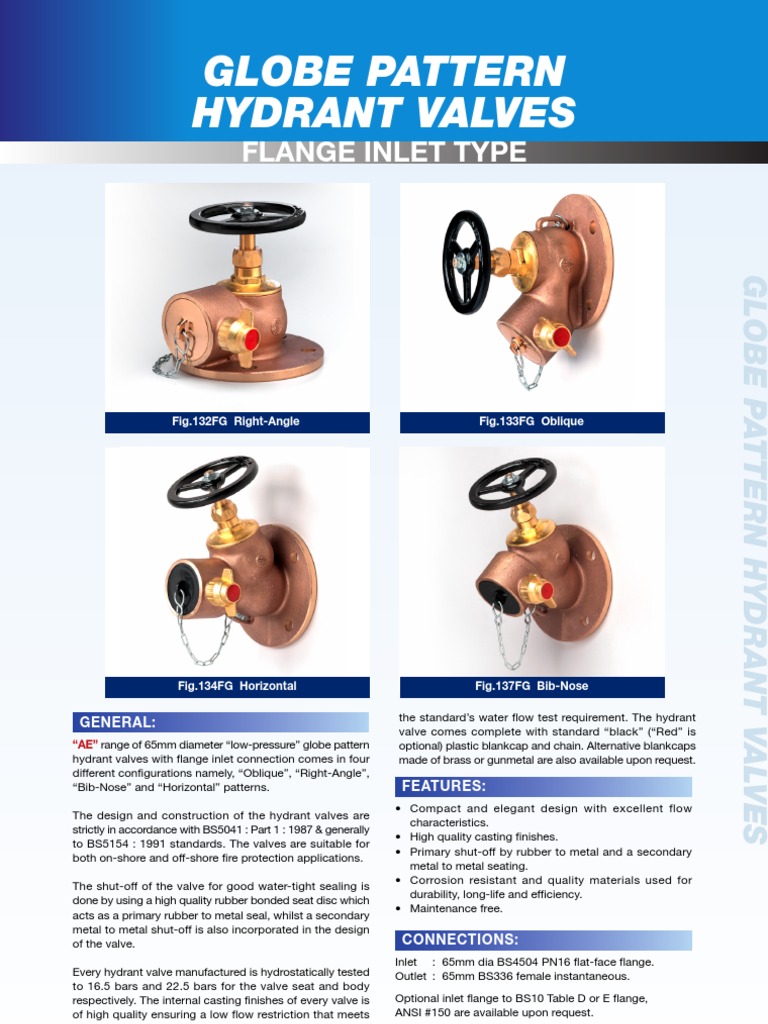 Flange Inlet Hydrant Valves | PDF | Technology & Engineering