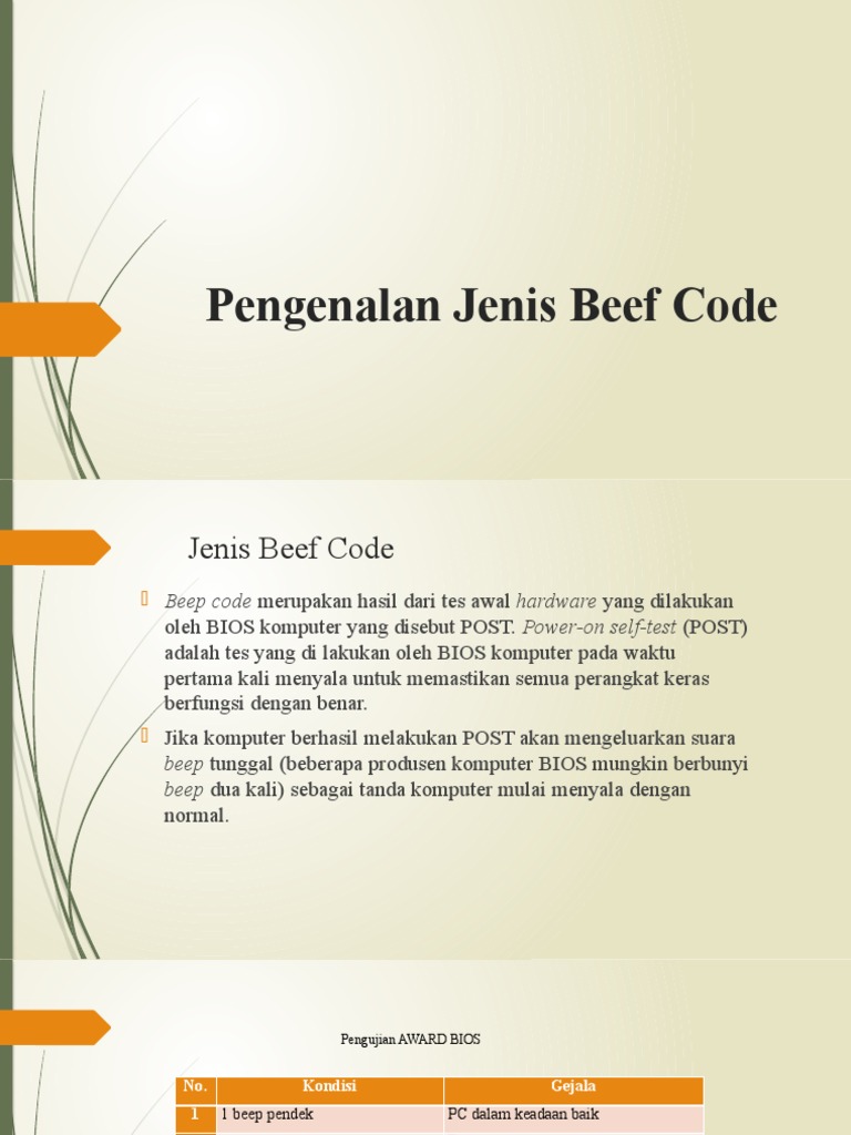 Memahami Jenis Beef Code Komputer | PDF