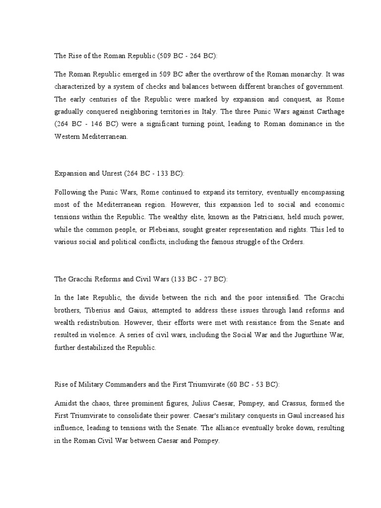 History of The Roman Republic | PDF