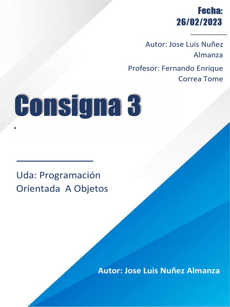 Consigna 3: Uda: Programación Orientada A Objetos | PDF