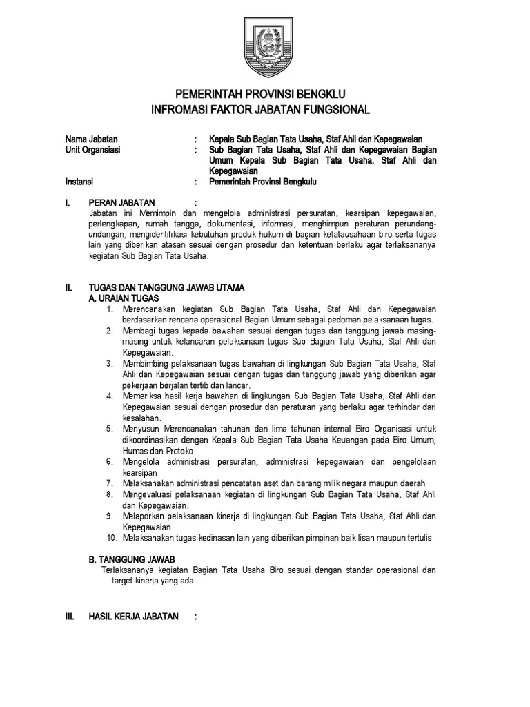 2a. Informasi Faktor Jabatan Fungsional | PDF