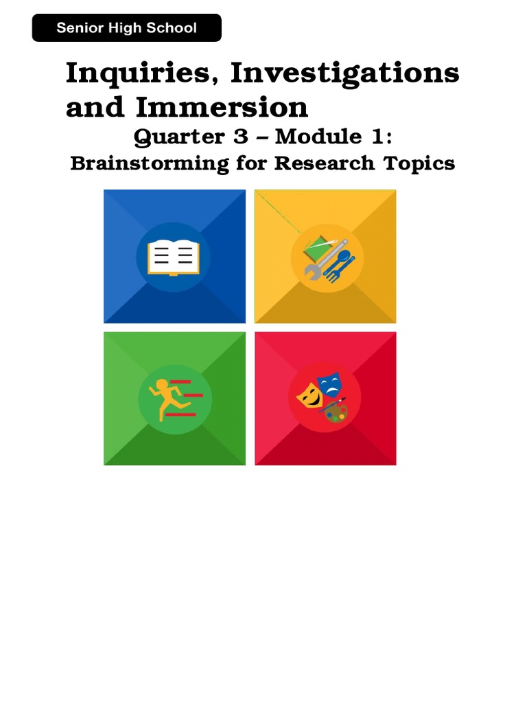Inquiry Immersion Module 1 Week 9 | PDF | Curiosity | Cognition