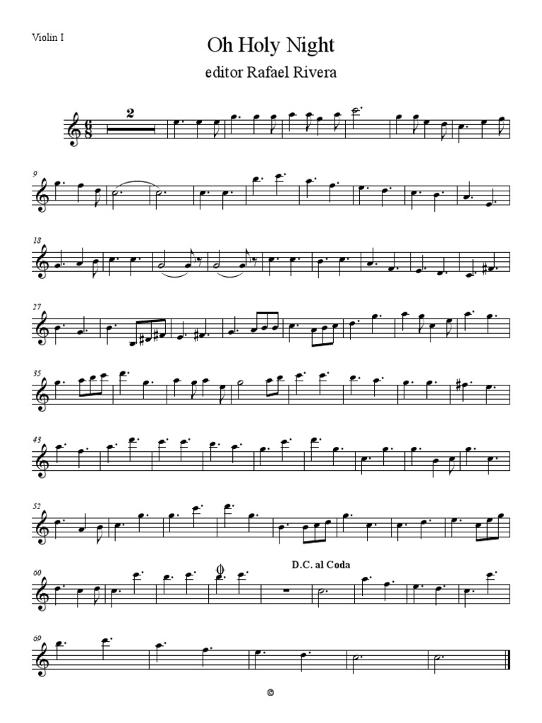 Oh Holy Night - Score - Violín I | PDF