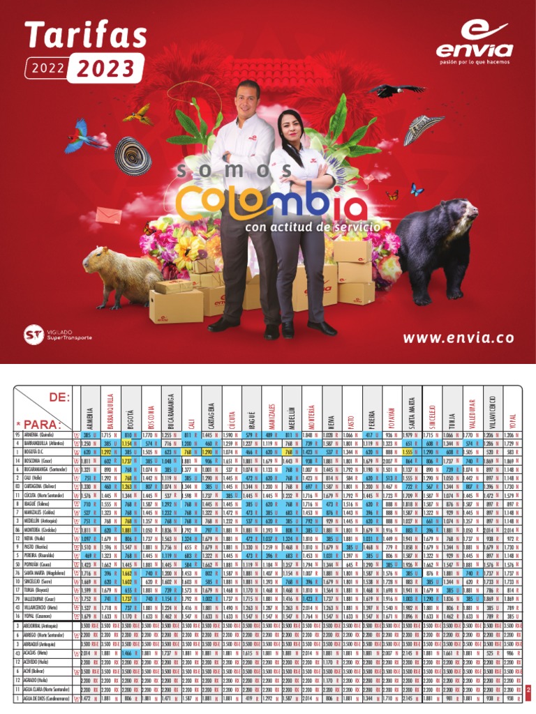 Tarifas 2023 - Envia | PDF