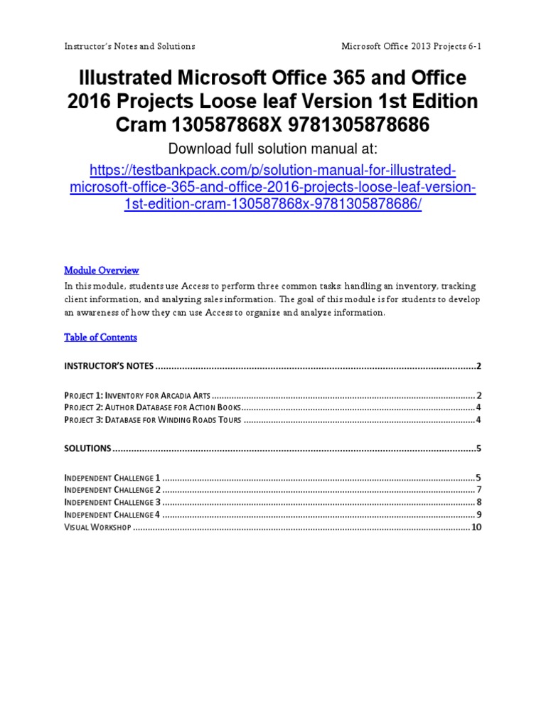 Illustrated Microsoft Office 365 and Office 2016 Projects Loose Leaf Version 1st Edition Cram ...