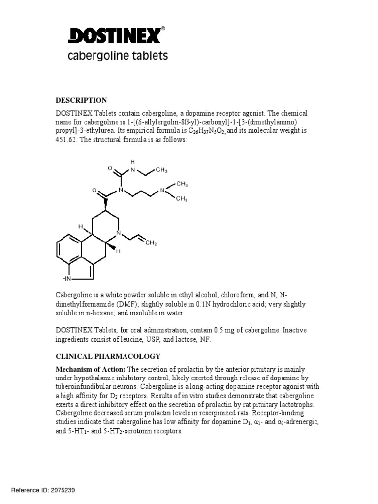 Dostinex ENG | PDF | Breastfeeding | Pharmacokinetics