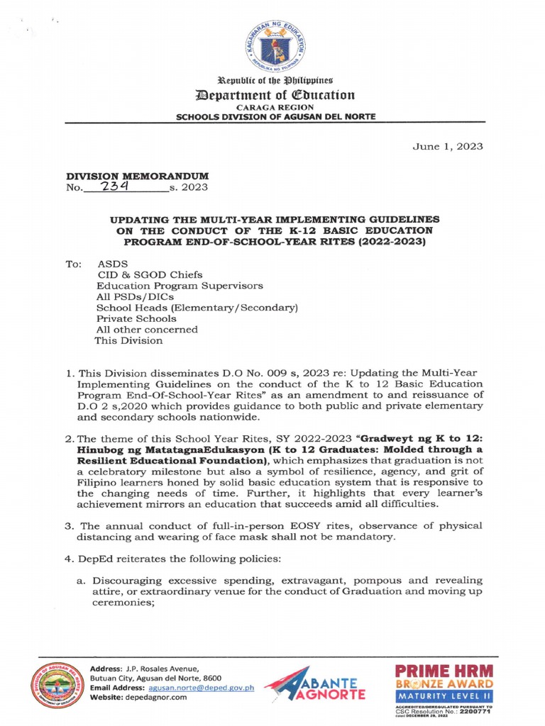 DM234s2023 - Updating The Multi-Year Implementing Guidelines On The ...