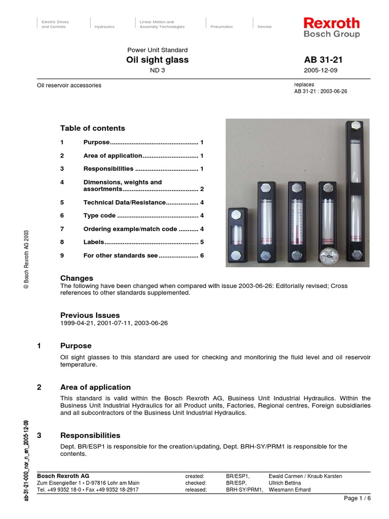 Oil Sight Glass Standard AB 31-21 | PDF