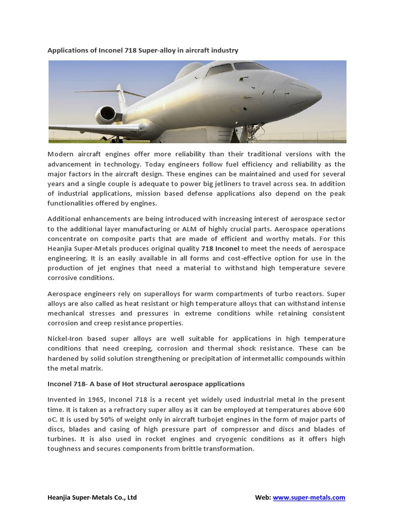Reference Material Metal, Inconel-718-Super-alloy-in-aircraft-aerospace ...