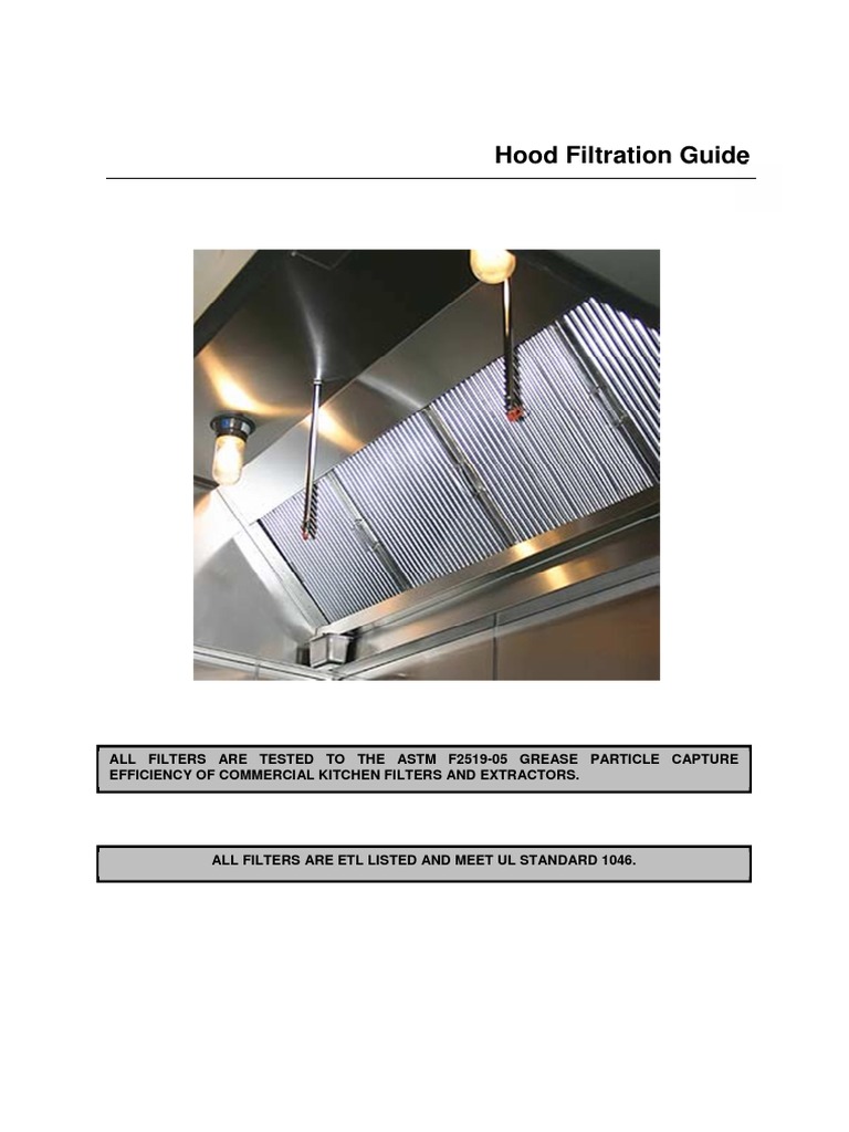 Hood Filtration Guide | PDF | Filtration | Dishwasher