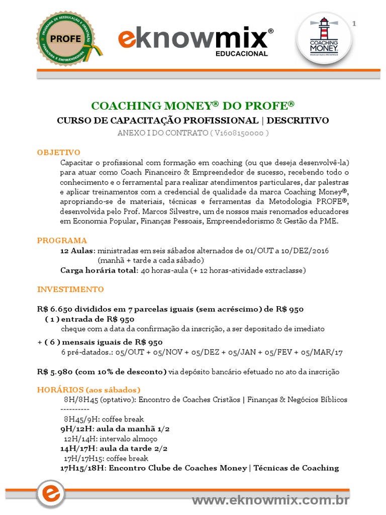 Profe Curso Coaching Money V1608150000 | PDF