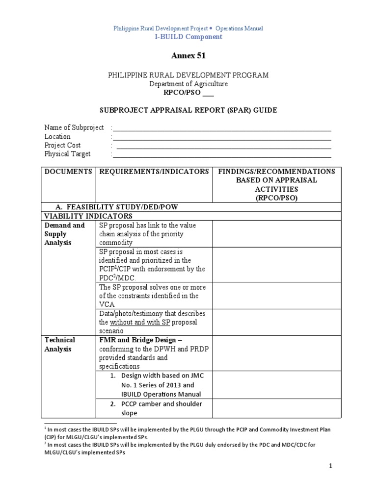 Annex 51 - Subproject FS Appraisal Report (SPAR) Guide and Review Guide ...