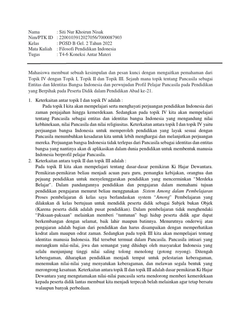 T4-6 Koneksi Antar Materi - Pancasila Dan Profil Pelajar Pancasila Dari Perspektif Lain - Siti ...