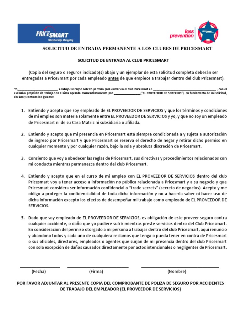 Solicitud de Entrada Pricesmart Rs | PDF | Justicia | Crimen y violencia