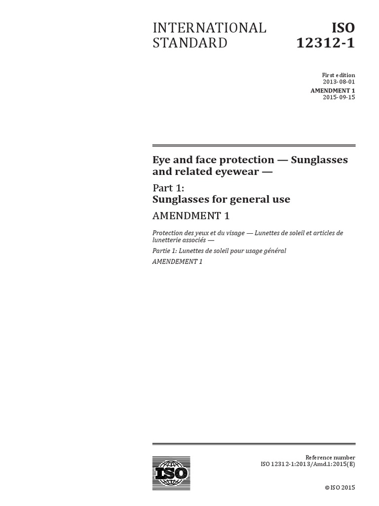 Iso 12312-1 Amd1-2015 | PDF | International Organization For ... Iso 12312-1 Amd1-2015 | PDF | International Organization For ...