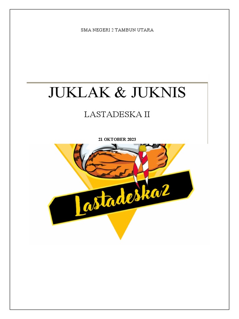 Juklak Dan Juknis Lastadeska Ii (1) - 1 | PDF