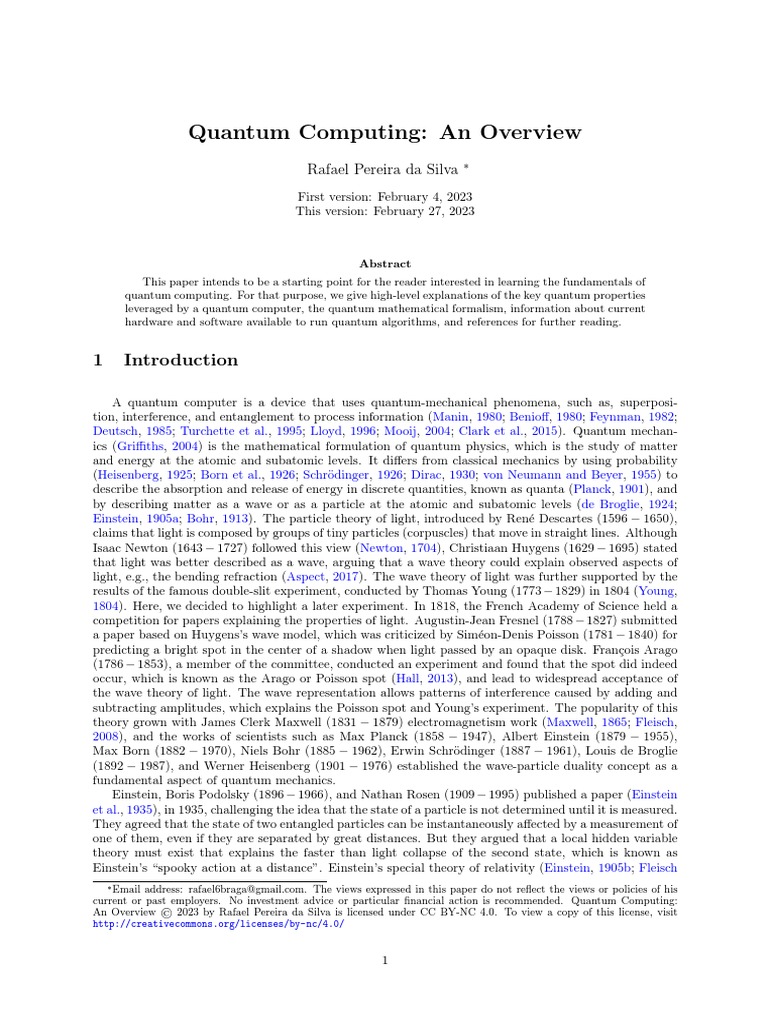Quantum Computing An Overview 1686492935 | PDF | Science & Mathematics | Computers