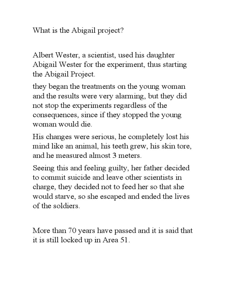 What is the Abigail Project | PDF