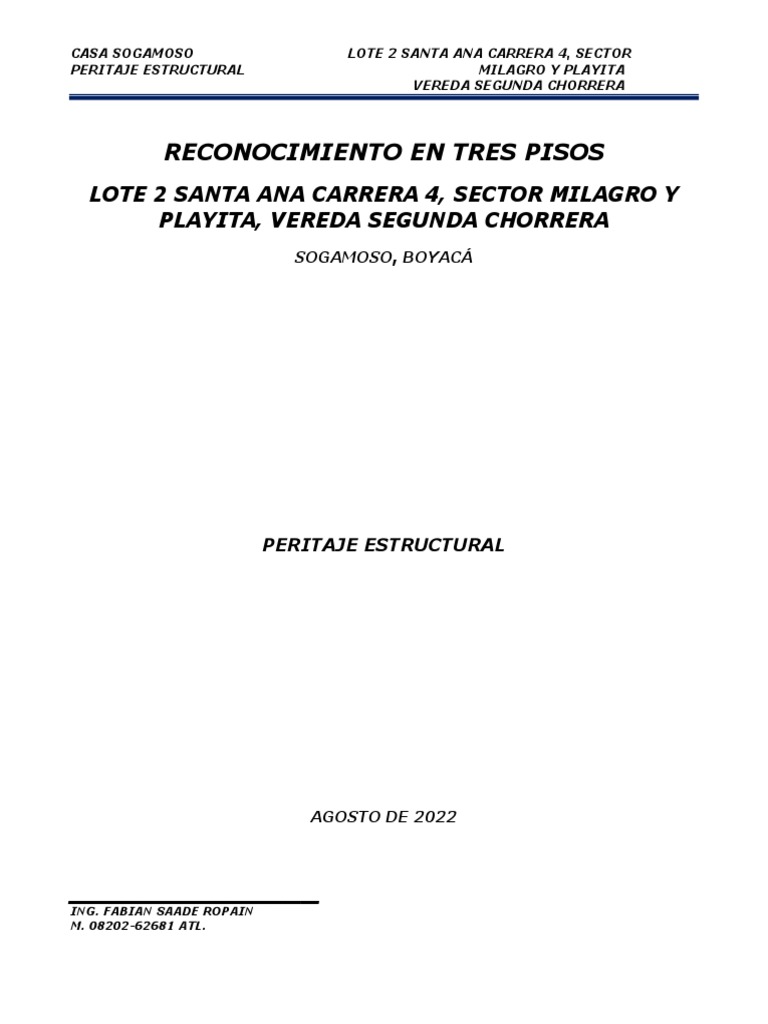 Peritaje Estructural Sogamoso | PDF
