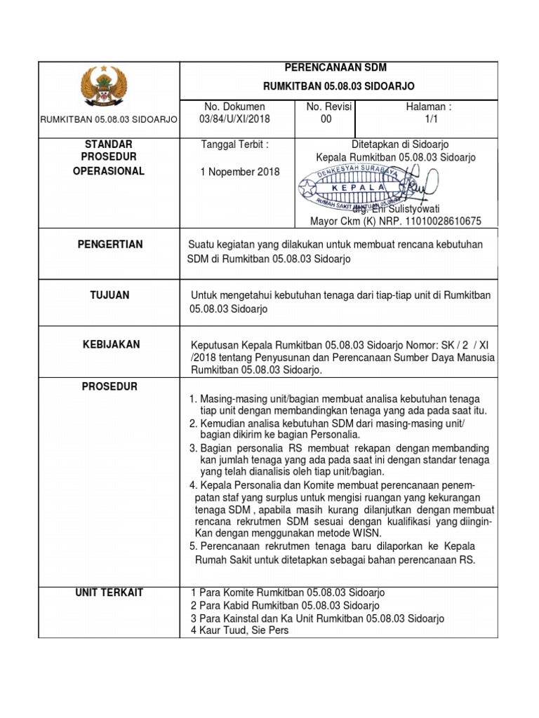 Spo Perencanaan SDM | PDF
