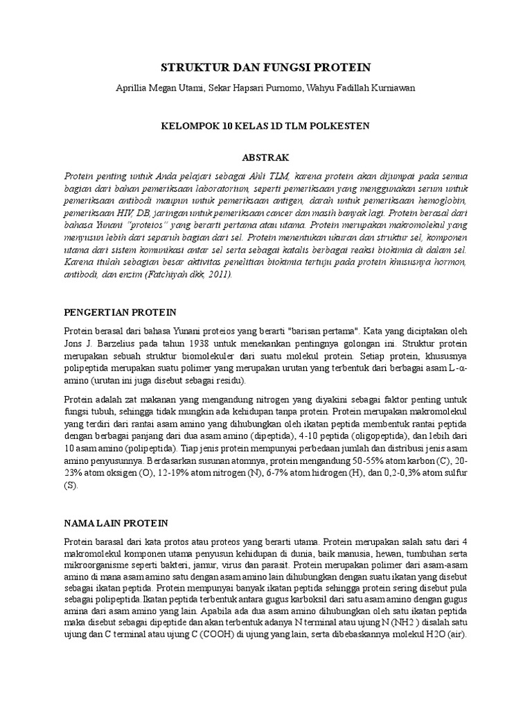 10 - Struktur Dan Fungsi Protein | PDF