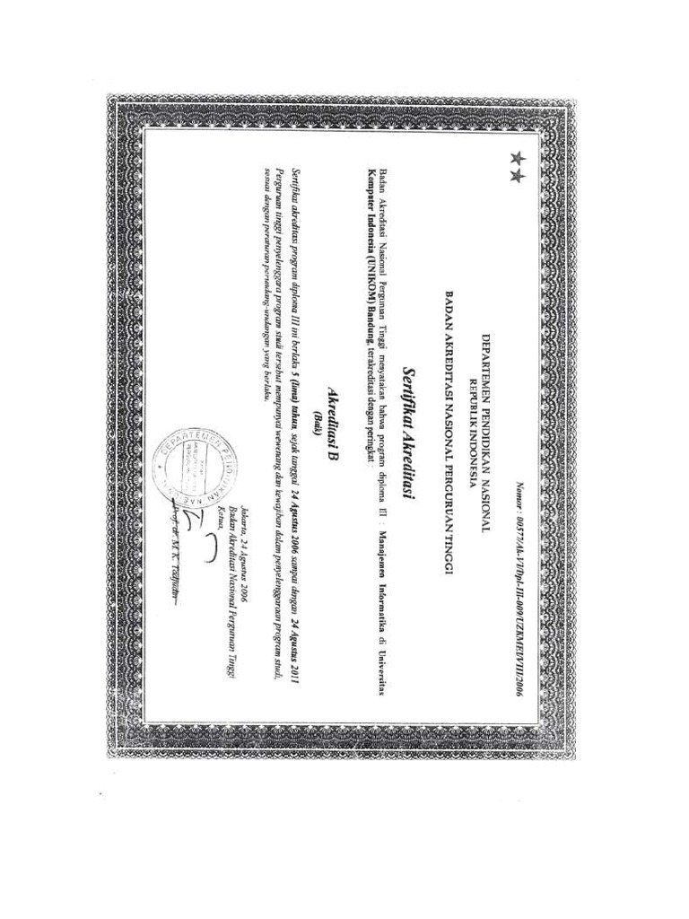 Akreditasi Unikom | PDF