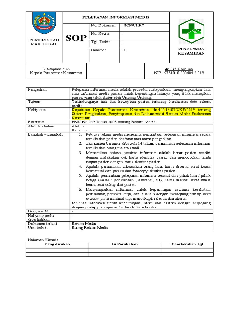 3.8.1 Sop Pelepasan Informasi | PDF