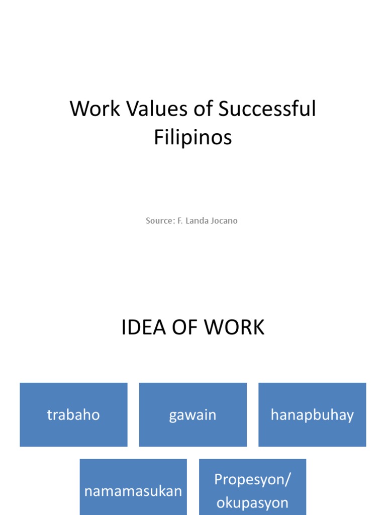 Work Values of Successful Filipinos | PDF