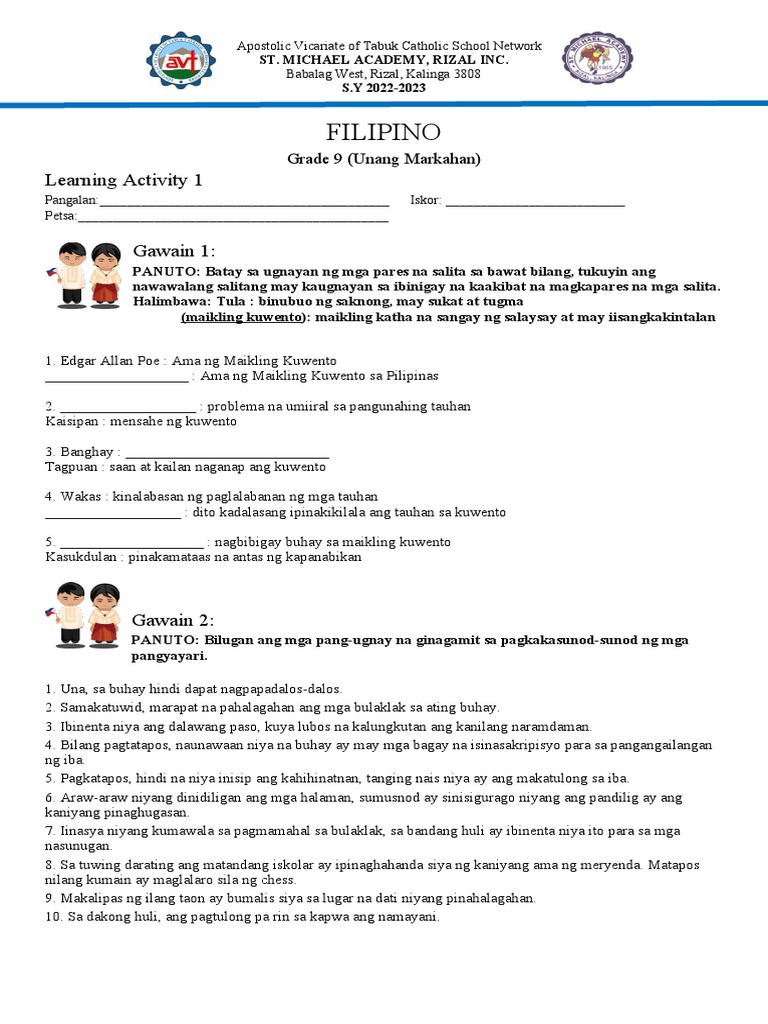 Learning Activity 1 9 Pdf