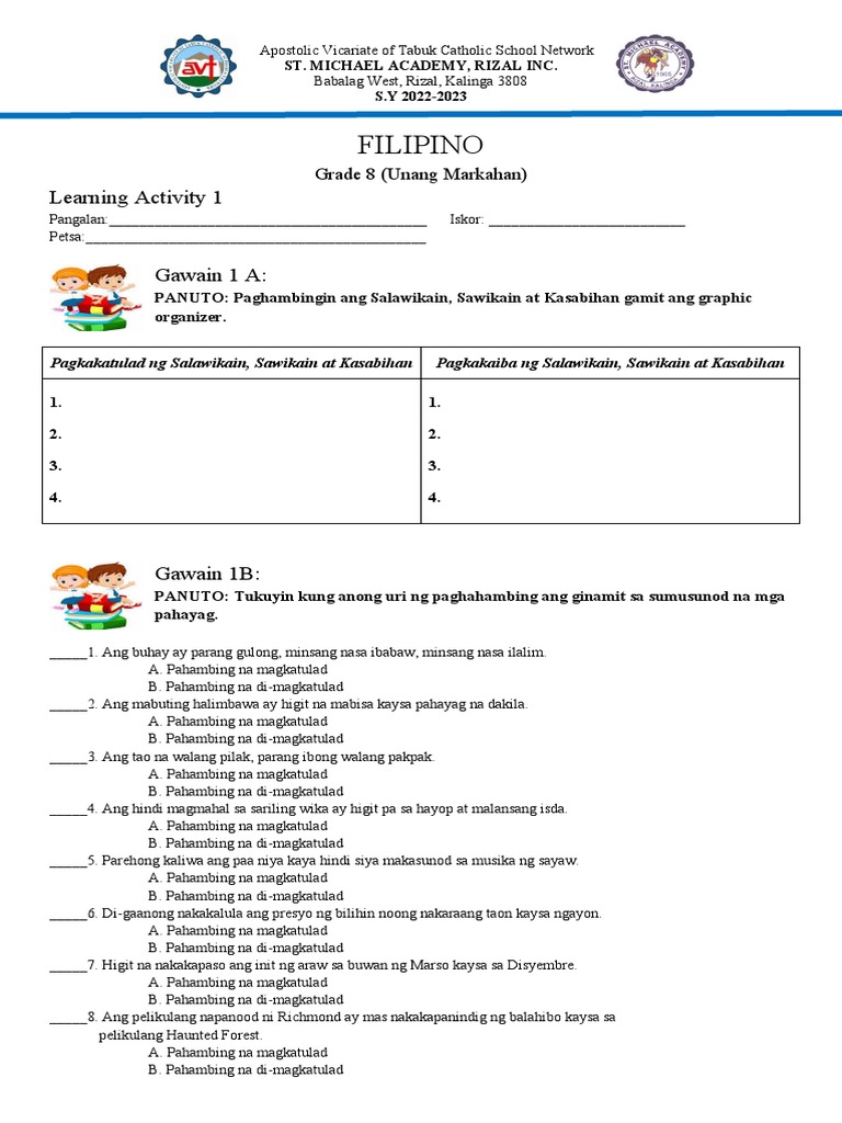 Learning Activity 1-8 | PDF