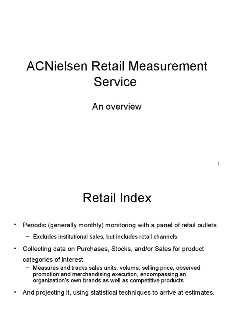 ACNielsen Retail Measurement Overview | PDF | Retail | Brand