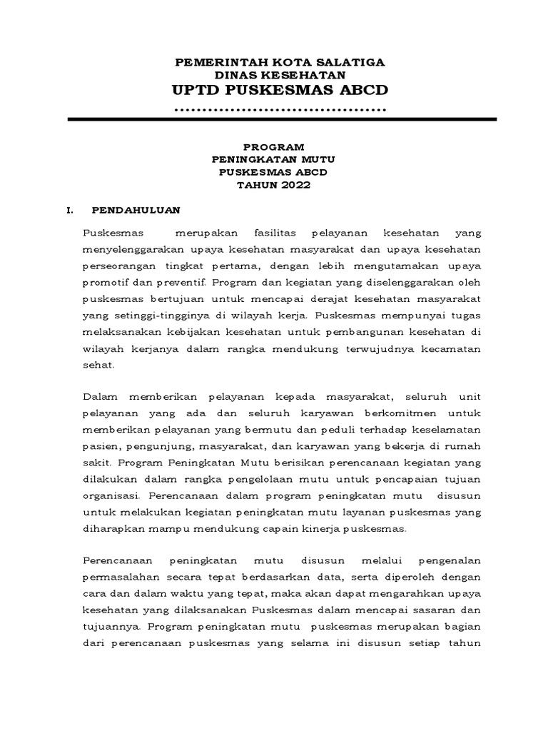 5.1.1.3 Contoh Program Peningkatan Mutu | PDF