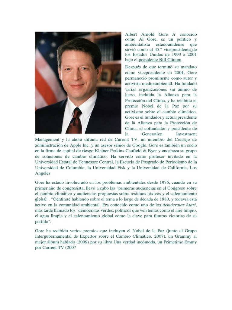 Albert Arnold Gore JR | PDF | Al Gore | Entorno natural
