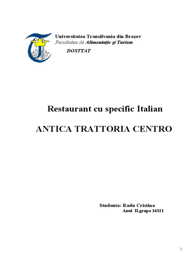 Prezentare Restaurant | PDF