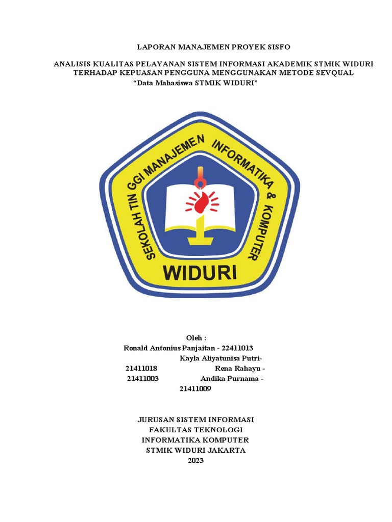 Tugas Kelompok Proposal Data Mahasiswa STMIK Widuri - 22411013 - Manajemen Proyek Sisfo | PDF