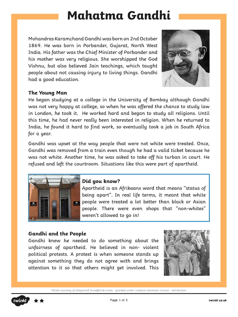 Gandhi Reading Comprehension | PDF
