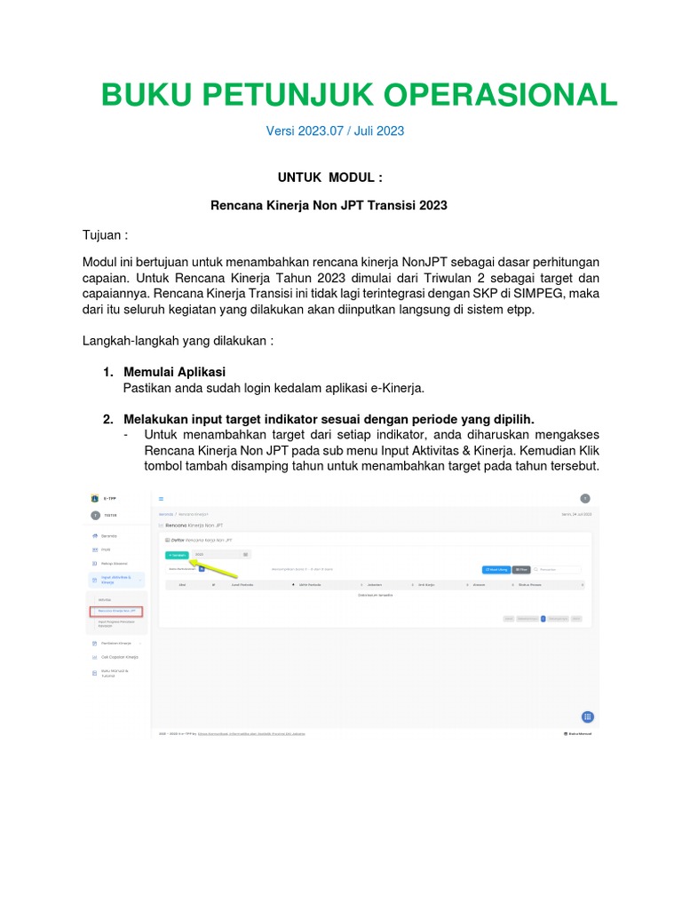 Modul Rencana Kinerja Non-JPT v.2023 | PDF