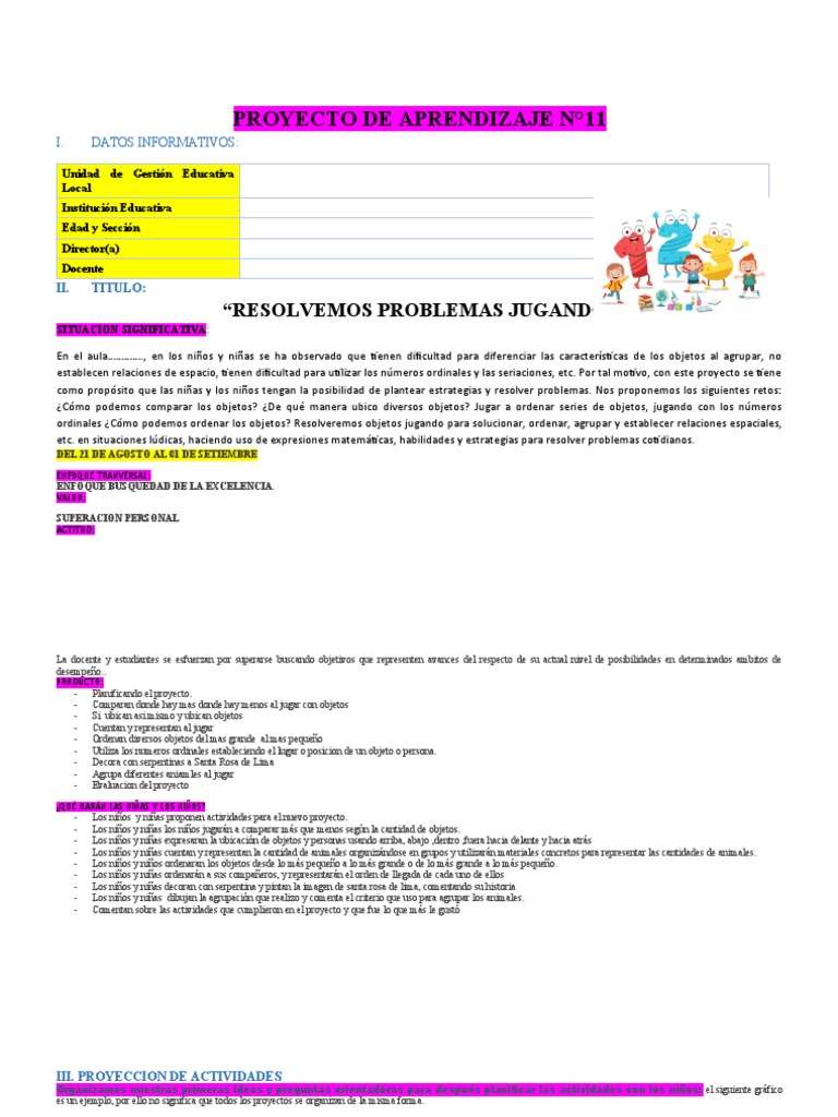 (U) Proyecto de Aprendizaje #11 Agosto 2023 | PDF