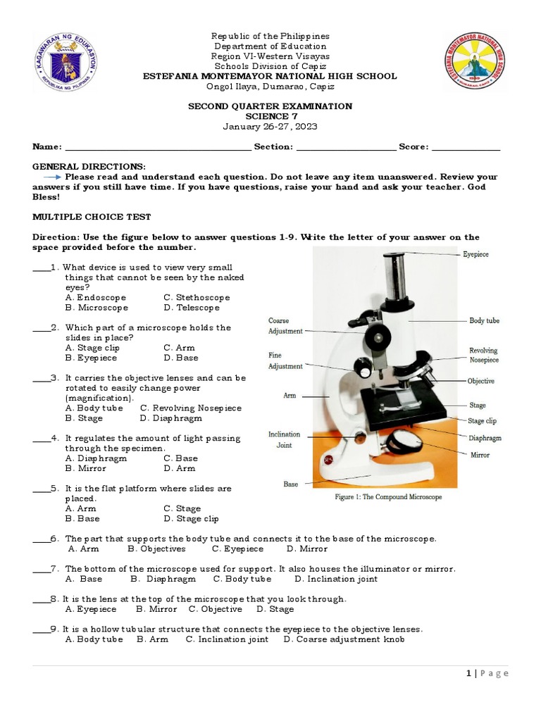 Key Points of 7th Grade Science Exam | PDF | Cell (Biology) | Microscope