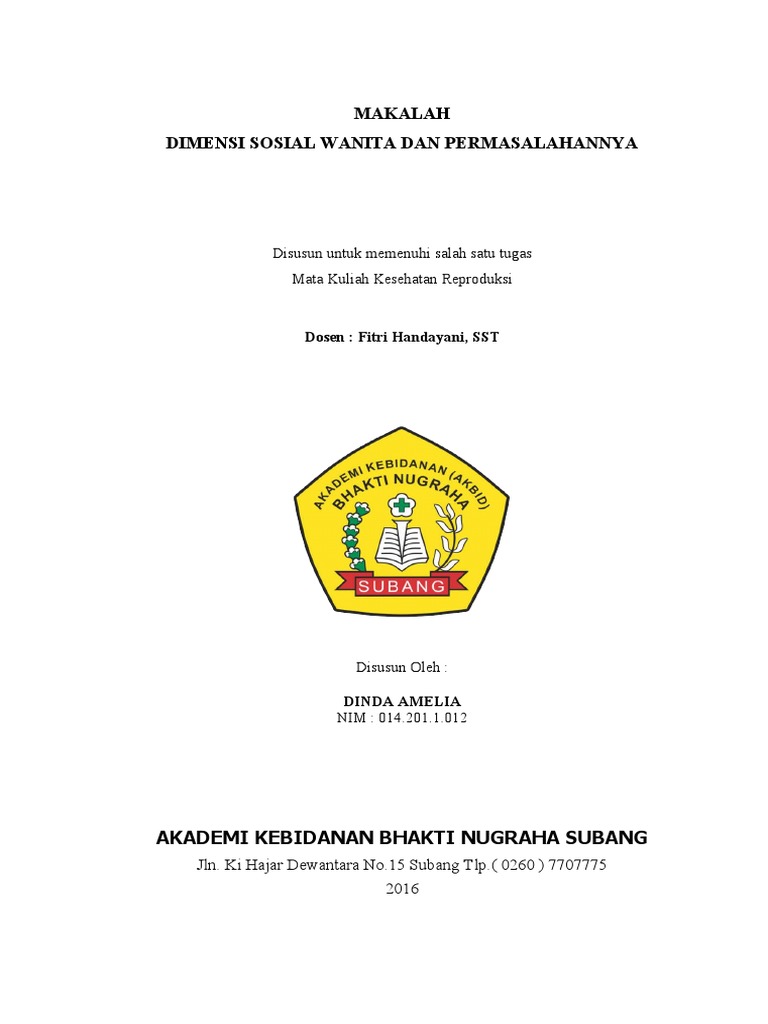 Dimensi Sosial Wanita Dan Permasalahannya | PDF | Karier & Perkembangan | Ilmu Sosial