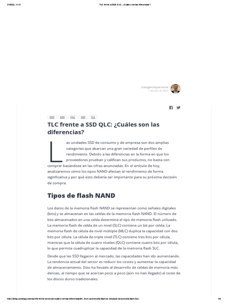 TLC frente a SSD QLC_ ¿Cuáles son las diferencias_ | PDF | Unidad de estado sólido | Memoria flash