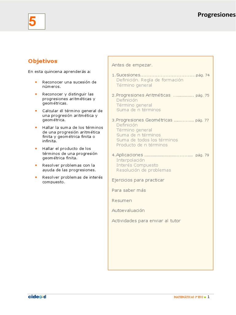 Progre Arit y Geo | PDF | Secuencia | Fórmula