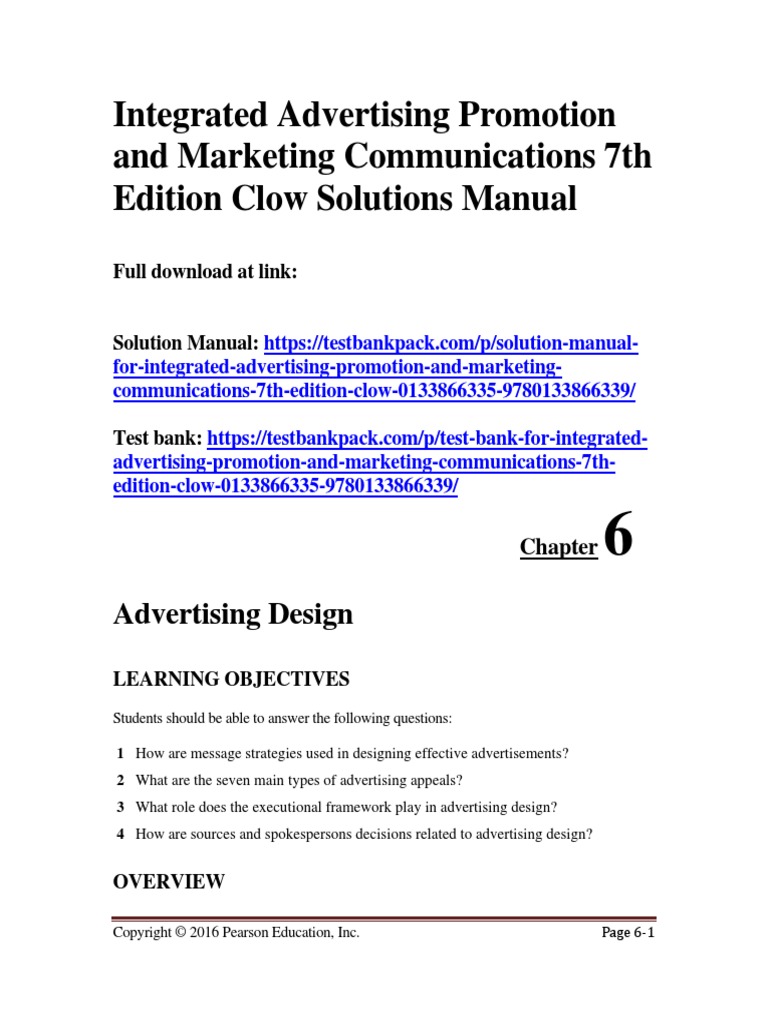 Integrated Advertising Promotion and Marketing Communications 7th ...